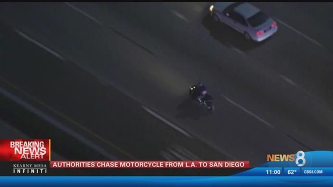 Los Angeles high-speed motorcycle chase ends in San Diego | cbs8.com