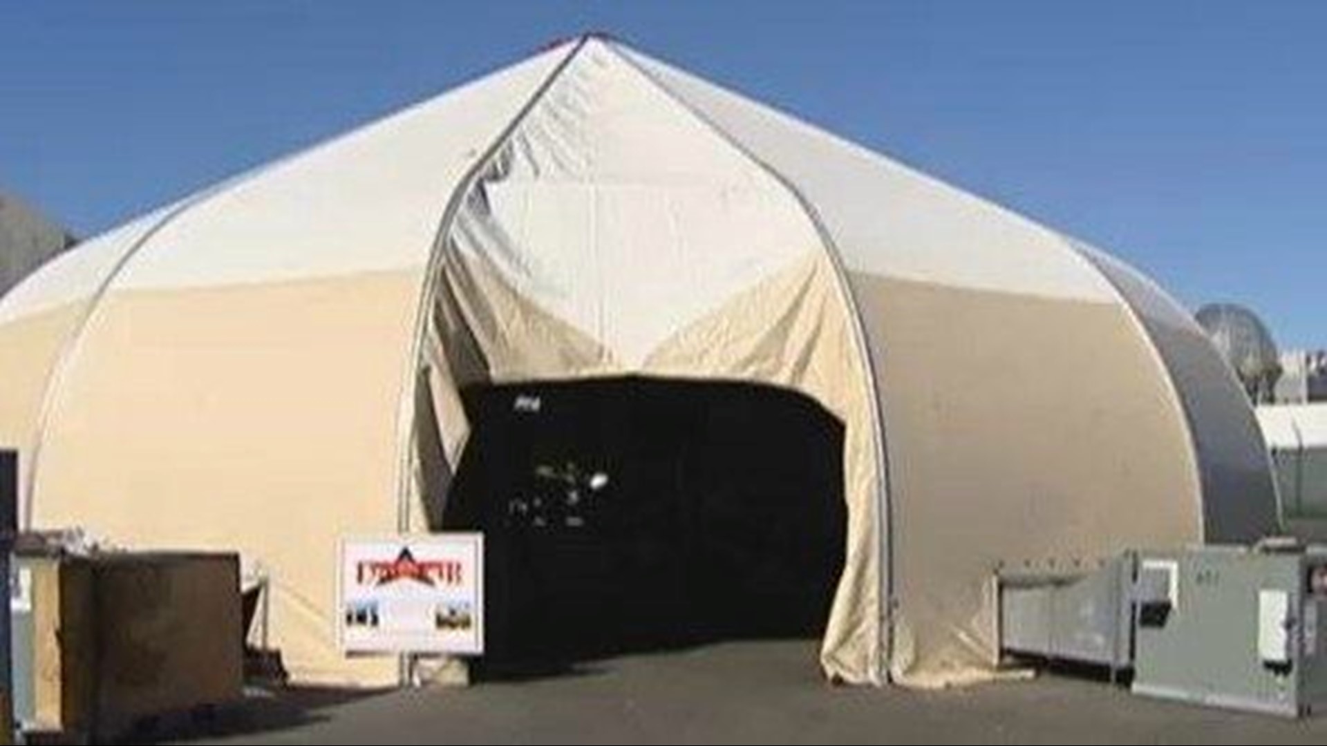 First of three temporary homeless tents opens in Barrio Logan | cbs8.com