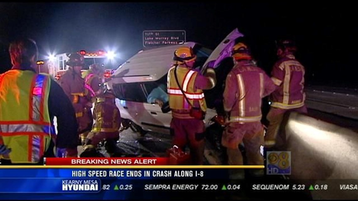 High speed race ends in crash along I-8 | cbs8.com