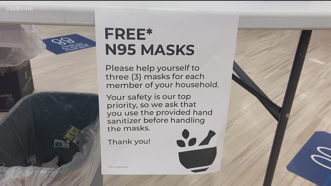 Here's how and where you can get free N95 masks in San Diego | cbs8.com