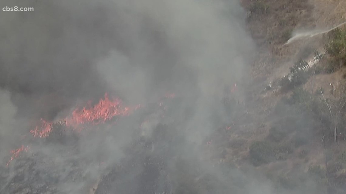 Canyon Fire: Crews knock down Mira Mesa brush fire that burned close to ...