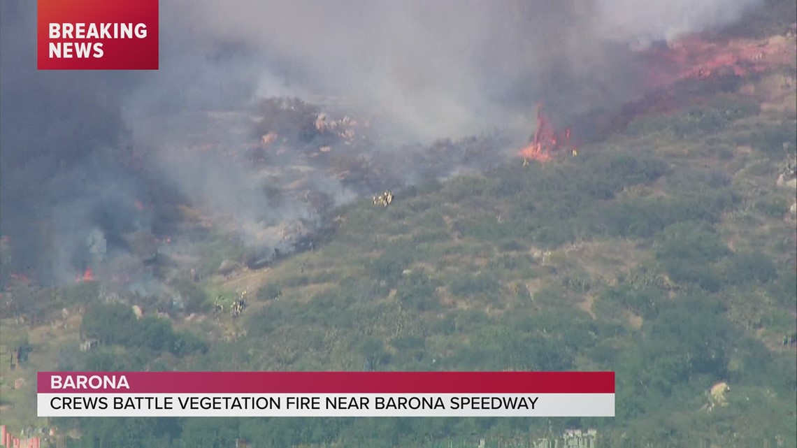 Evacuation warnings remain in place after fire burns in Barona | cbs8.com
