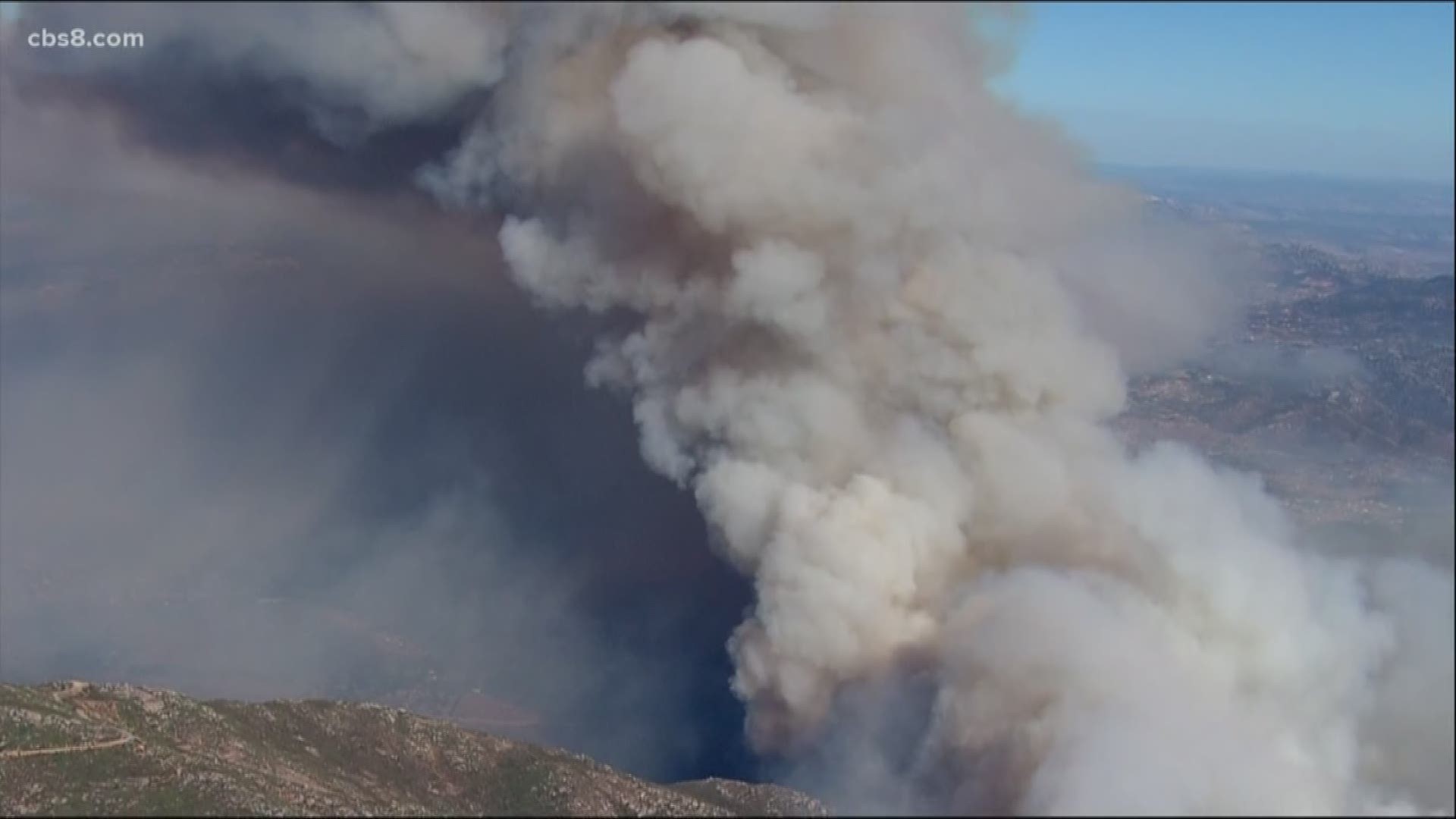 Cal Fire monitoring fire south of the San Diego, Mexico border | cbs8.com