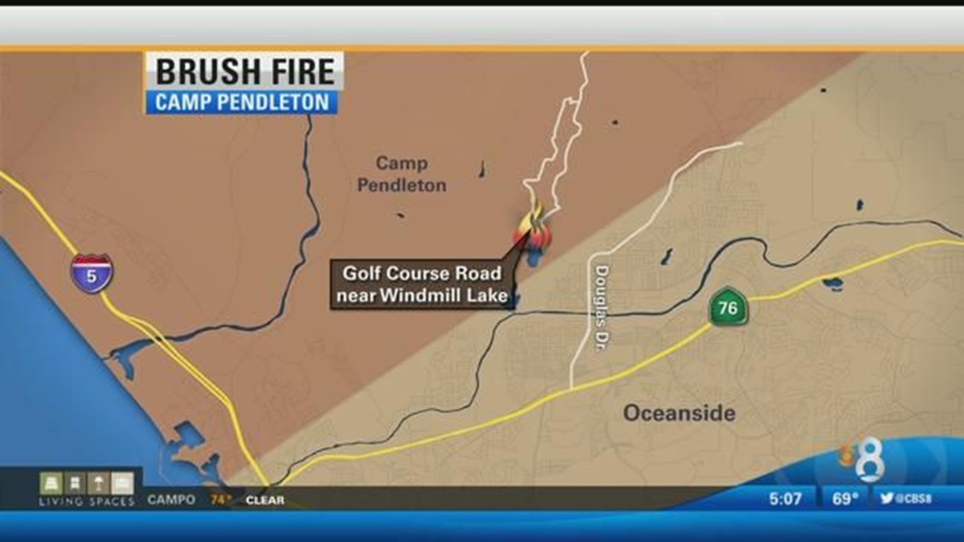 Crews battling Camp Pendleton fire | cbs8.com