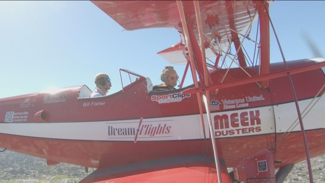 WWII Veterans treated to special flight in a restored, open-cockpit ...