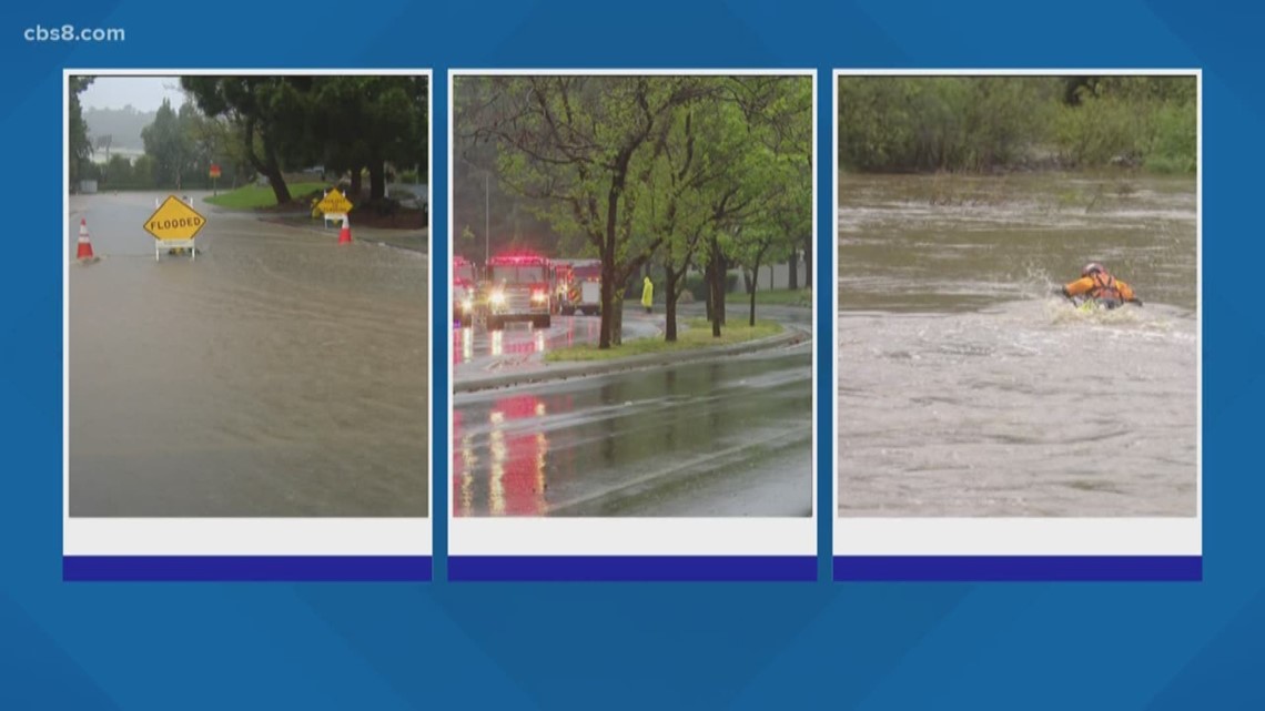 Slow-moving storm brings record breaking rain to San Diego | cbs8.com