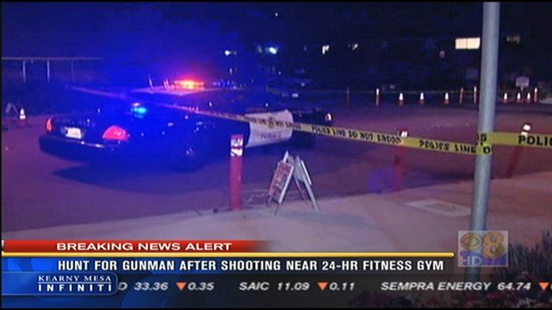 Hunt for gunman after shooting at 24 Hr. Fitness gym | cbs8.com