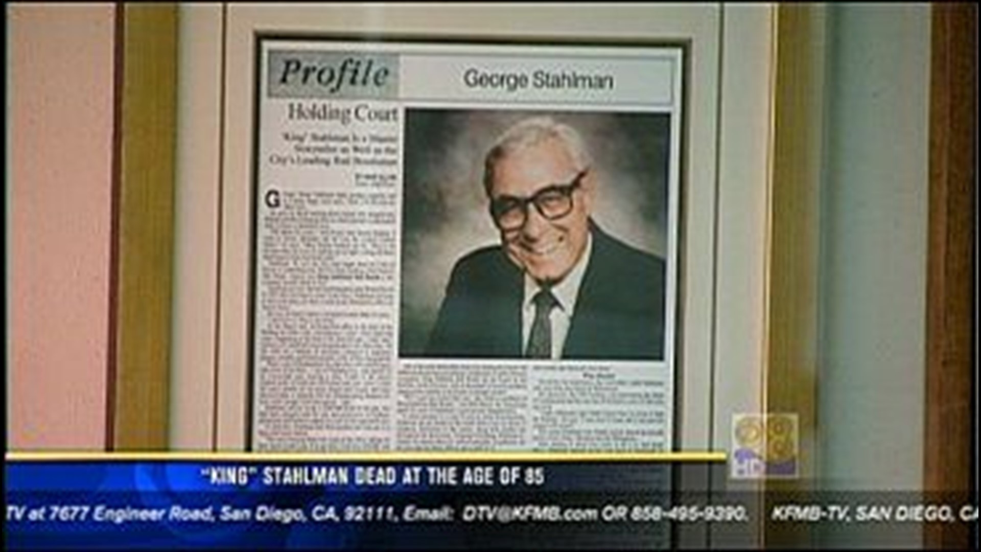 "King" Stahlman Dead At The Age Of 85 | cbs8.com