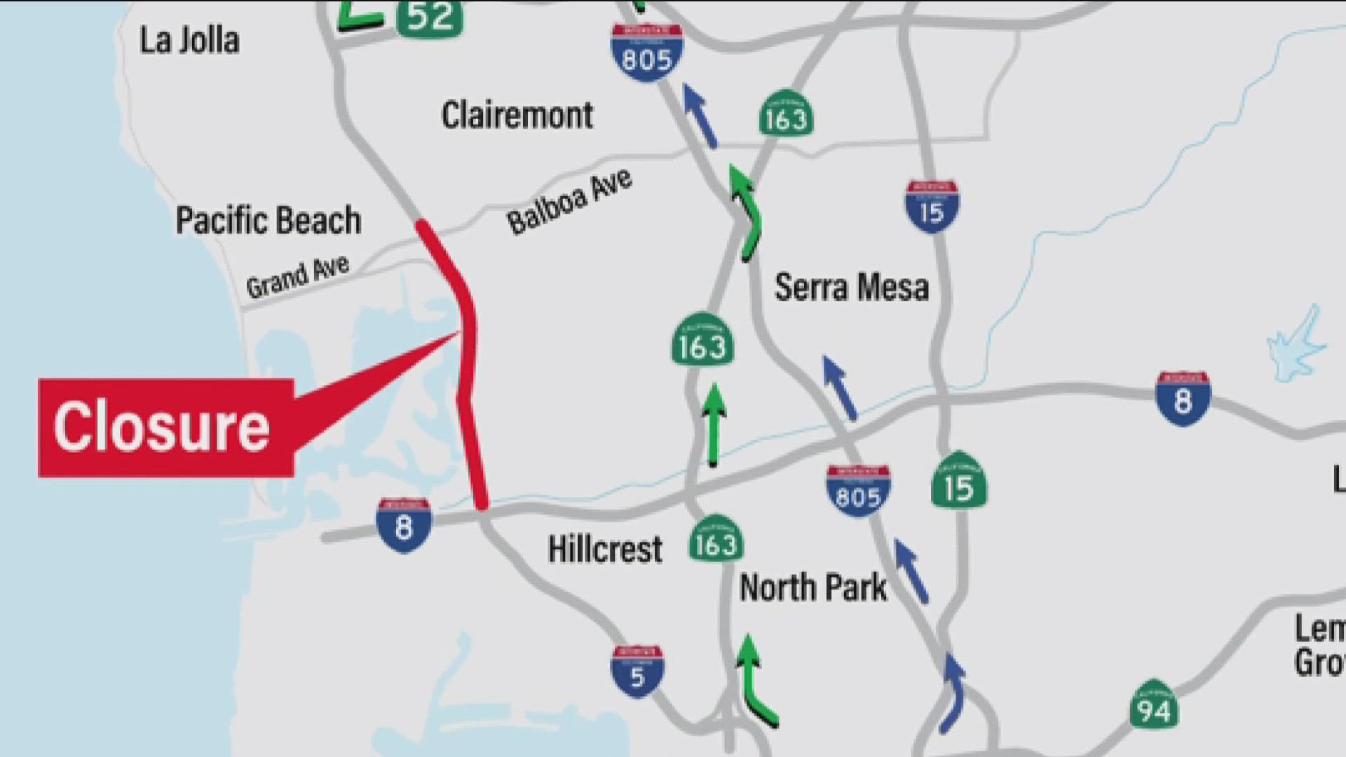 Caltrans closes all lanes on northbound I-5 for roadwork | cbs8.com