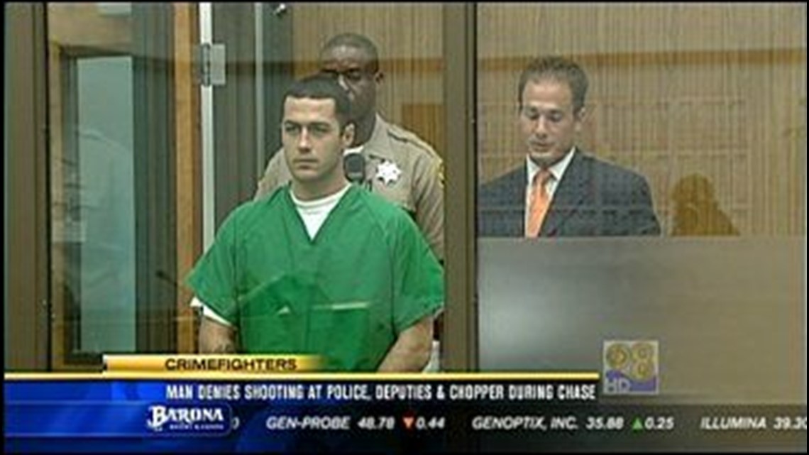 Man denies shooting at police, deputies & chopper during chase | cbs8.com