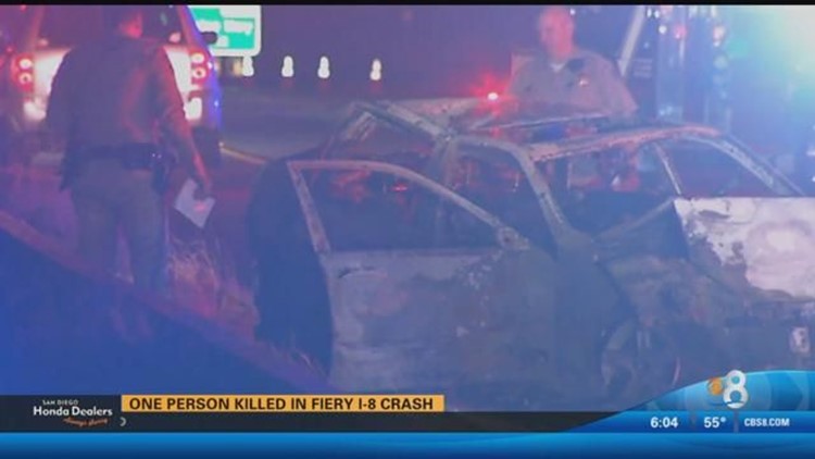 Young child killed in fiery I-8 crash | cbs8.com
