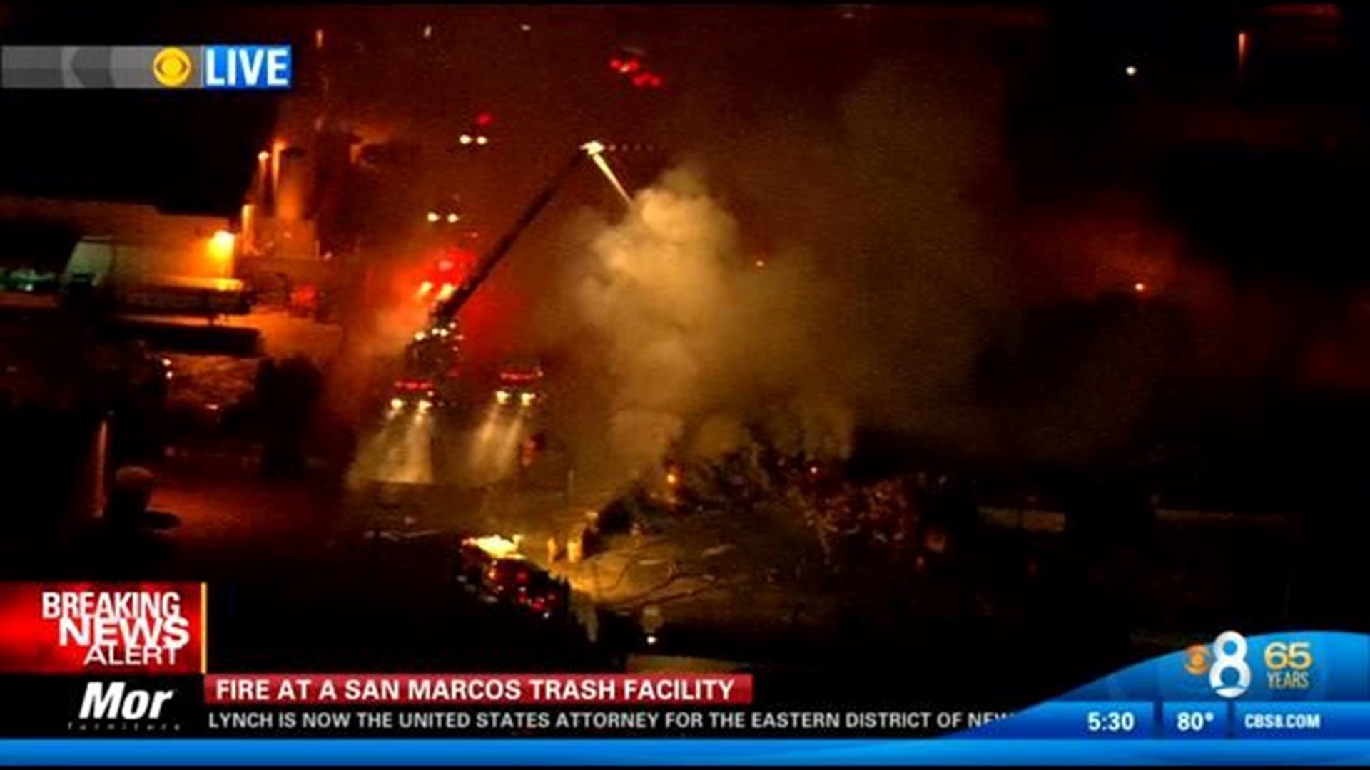 Fire at trash facility in San Marcos | cbs8.com