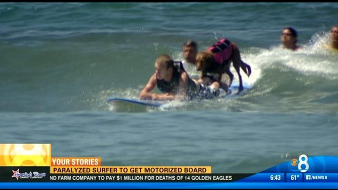 Paralyzed surfer to get motorized board | cbs8.com