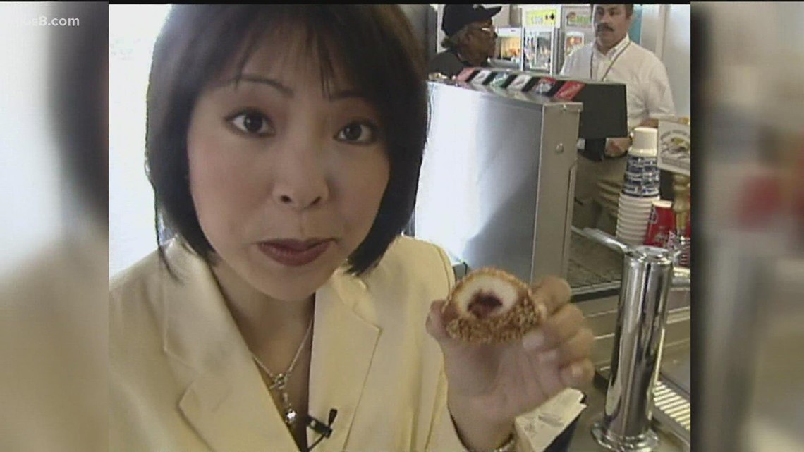 CBS 8's Marcella Lee checks out the ballpark food at Petco Park in 2004 ...