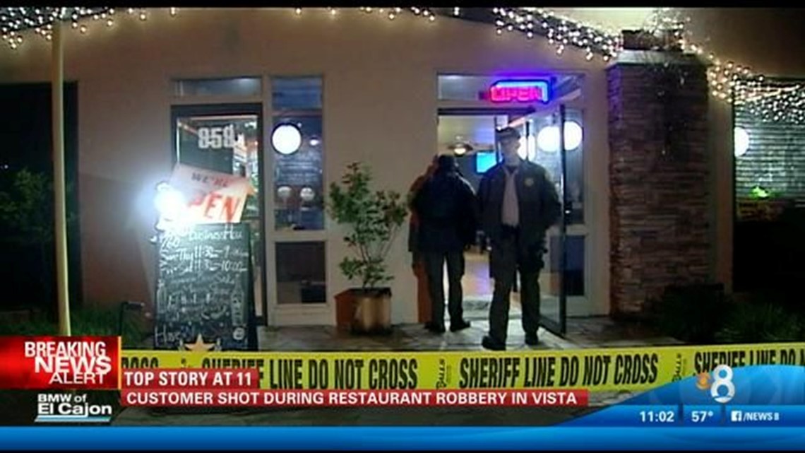Customer shot during restaurant robbery in Vista | cbs8.com