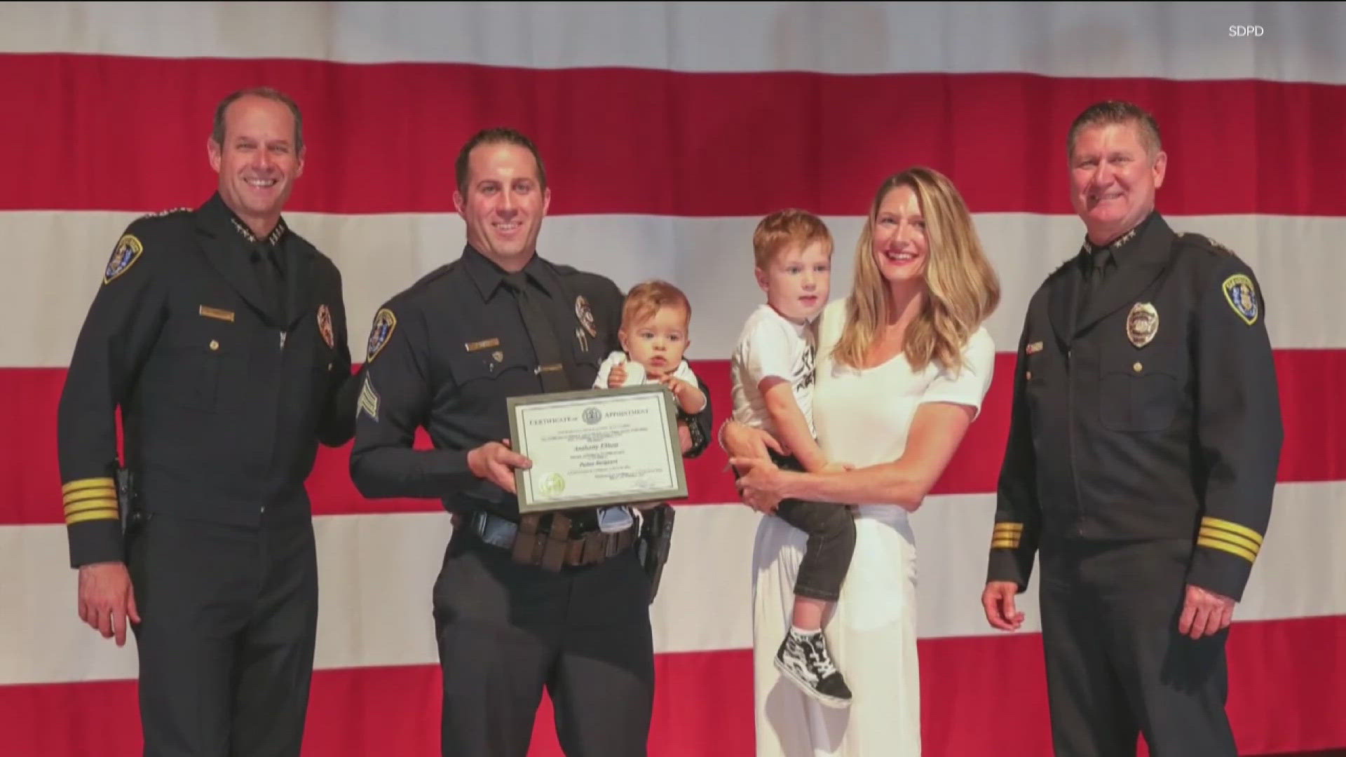 Sgt. Elliott returns to SDPD after surviving headshot | cbs8.com