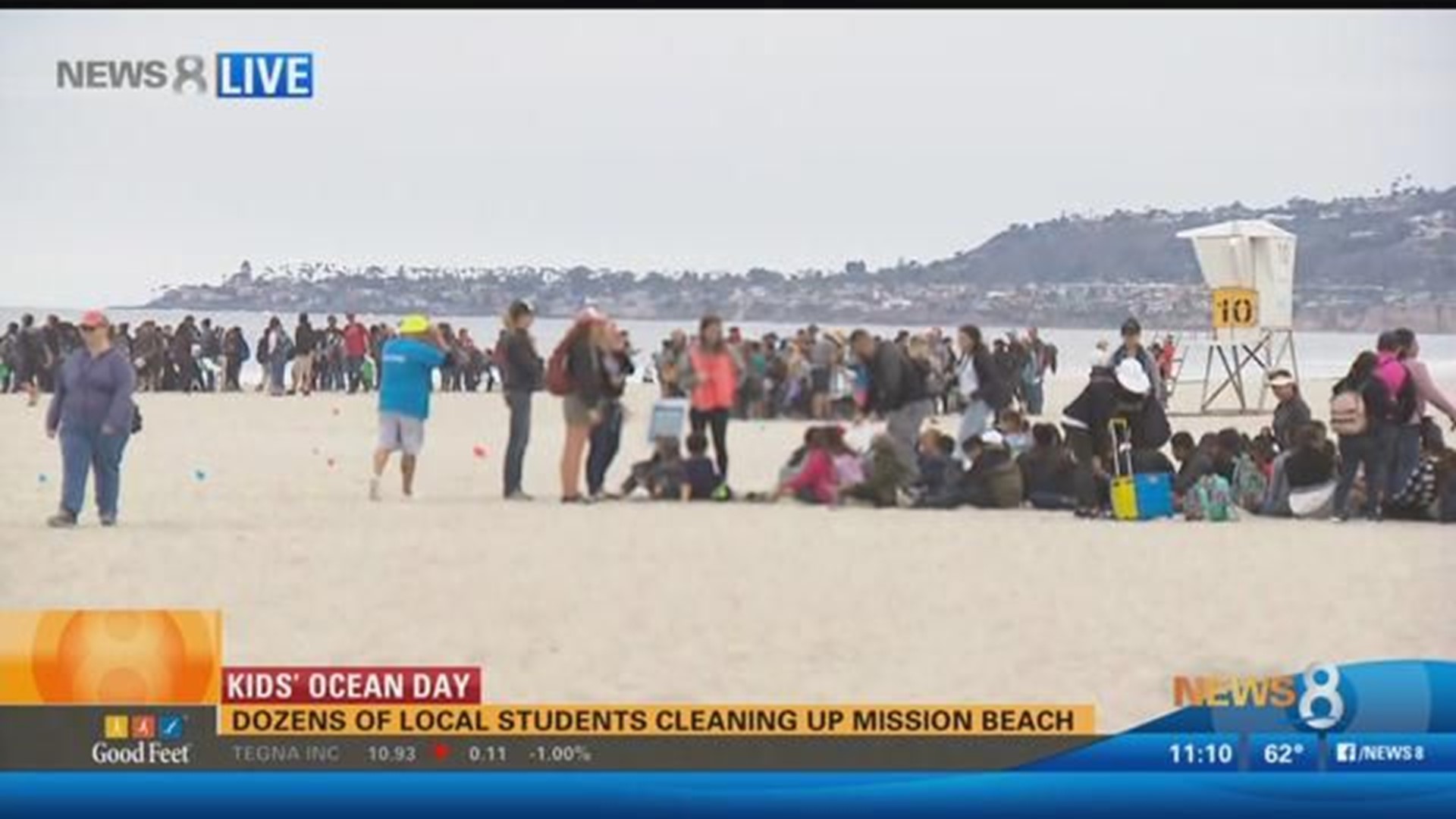 Kids' Ocean Day: Dozens of local students clean up Mission Beach | cbs8.com