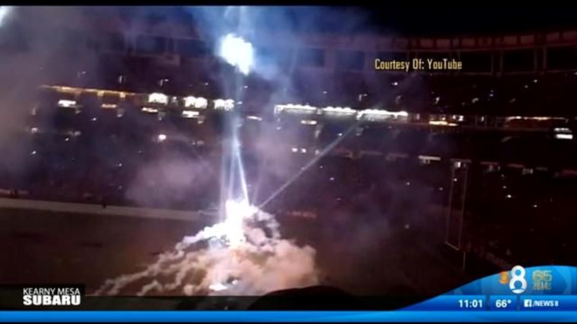 Fireworks shoot into crowd at Qualcomm Stadium | cbs8.com