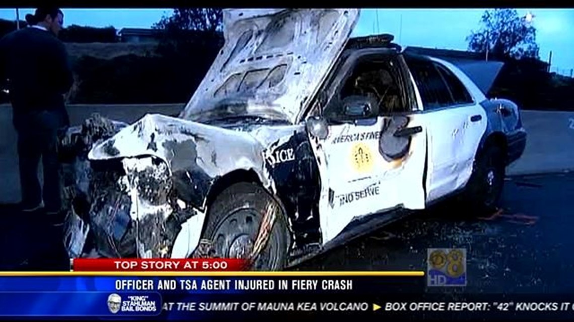 SDPD officer and TSA agent hurt in fiery freeway crash | cbs8.com