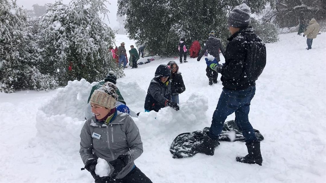 Snow day in San Diego! Winter wonderland blankets local mountains ...