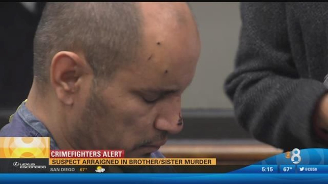 Suspect arraigned in brother, sister murder | cbs8.com