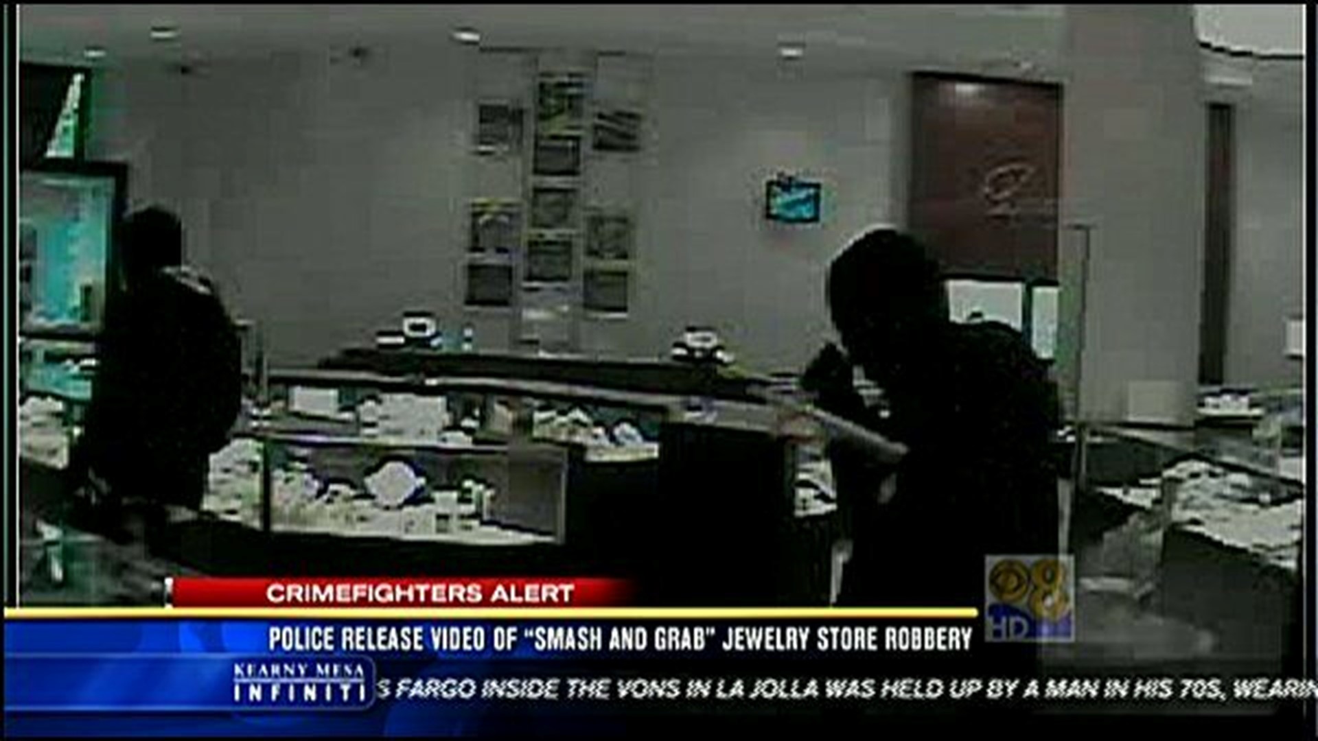 Police release video of "smash and grab" jewelry store robbery | cbs8.com