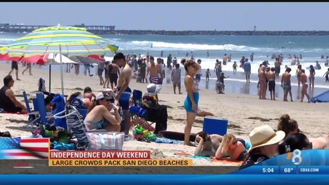 Large crowds pack San Diego beaches | cbs8.com