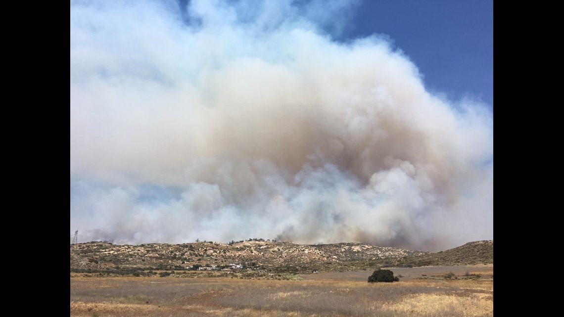 Fast-moving fire burning near border; Potrero area evacuated | cbs8.com