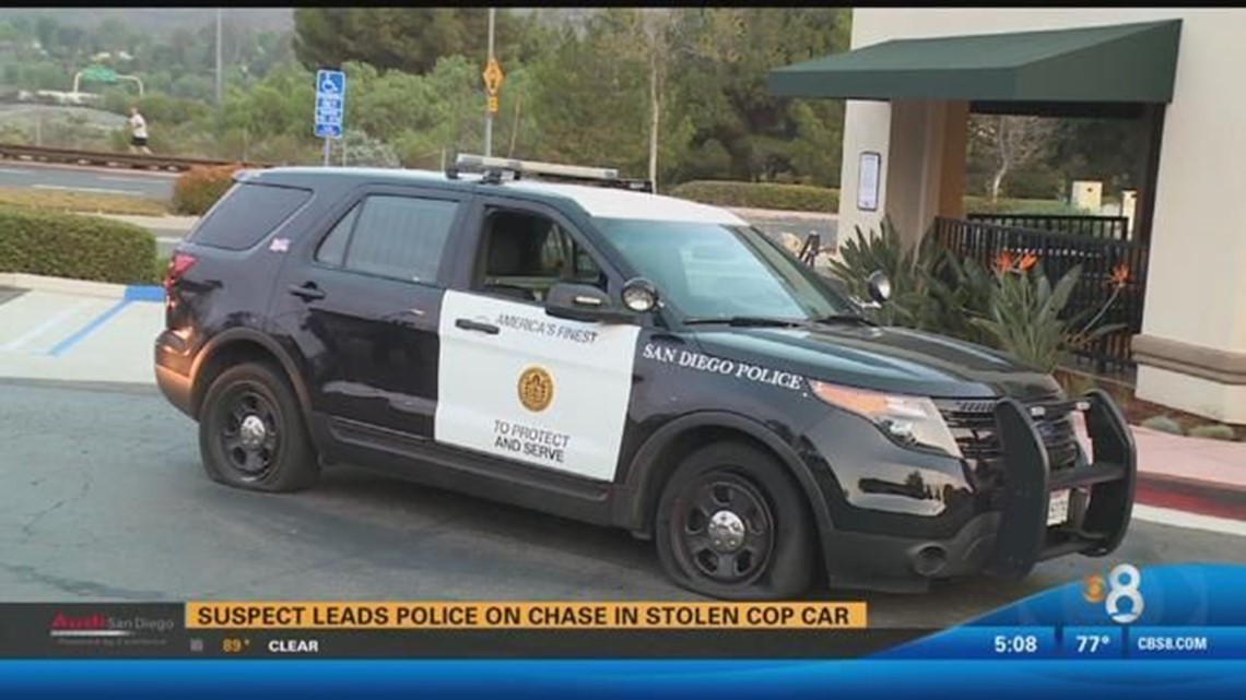 Suspect leads police on chase in stolen cop car | cbs8.com
