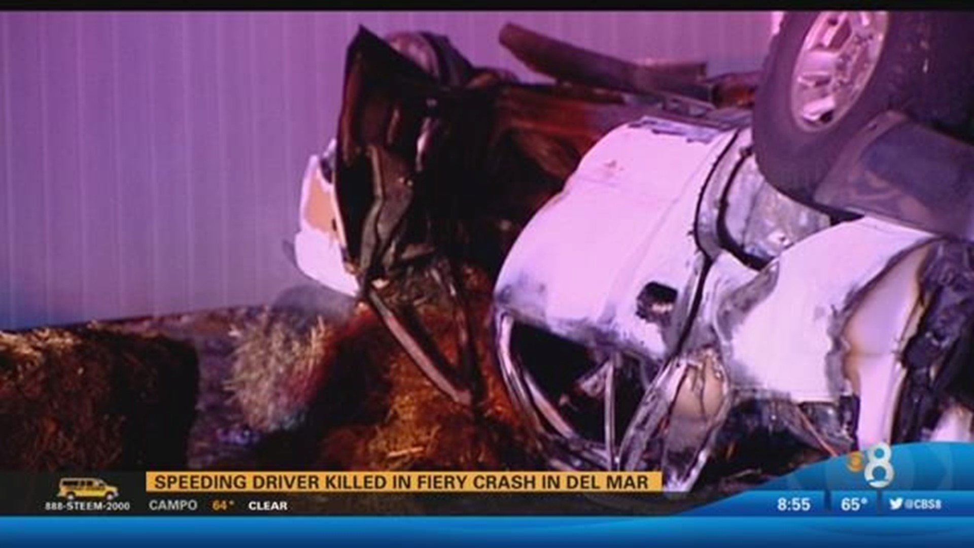 Speeding driver killed in fiery crash in Del Mar | cbs8.com