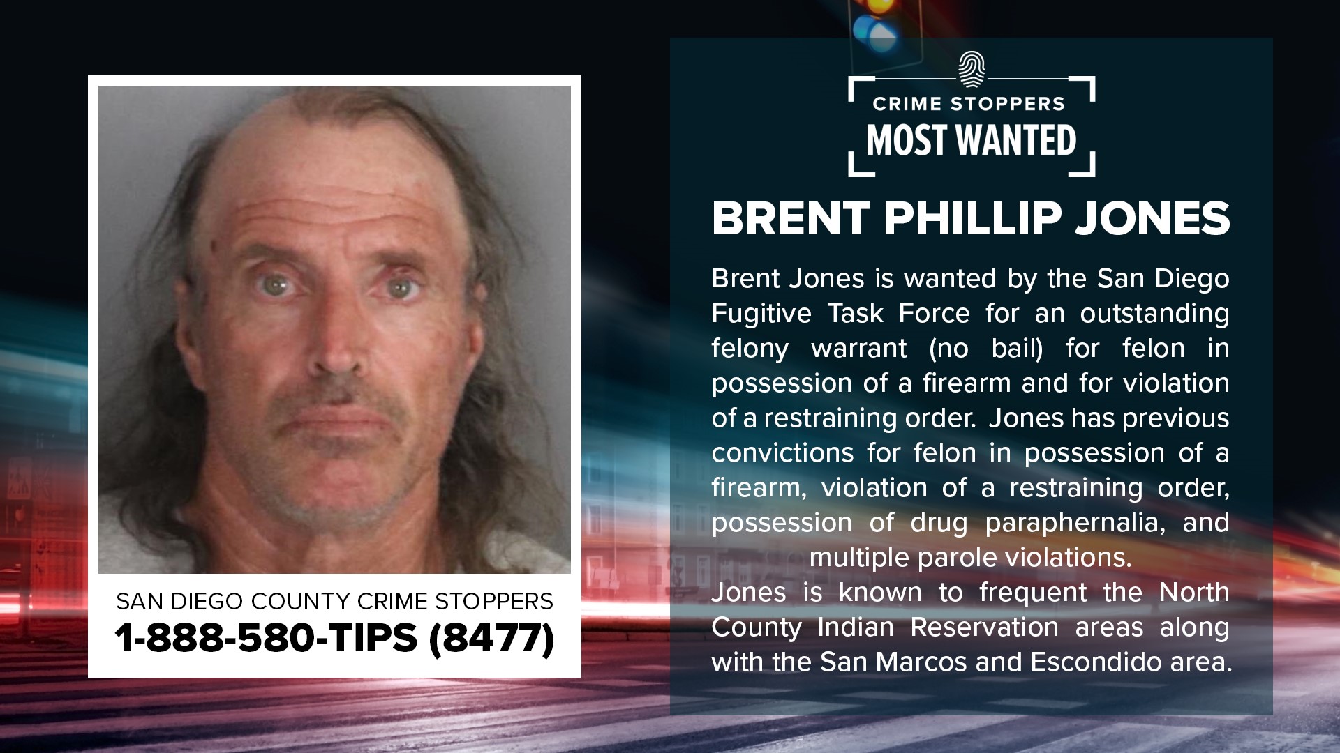 Crime Stoppers Most Wanted: Brent Phillip Jones | cbs8.com