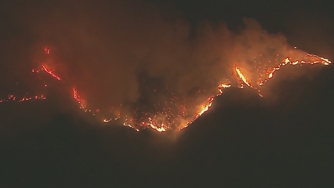 Thousands of homes evacuated after brush fire breaks out on I-405 near ...