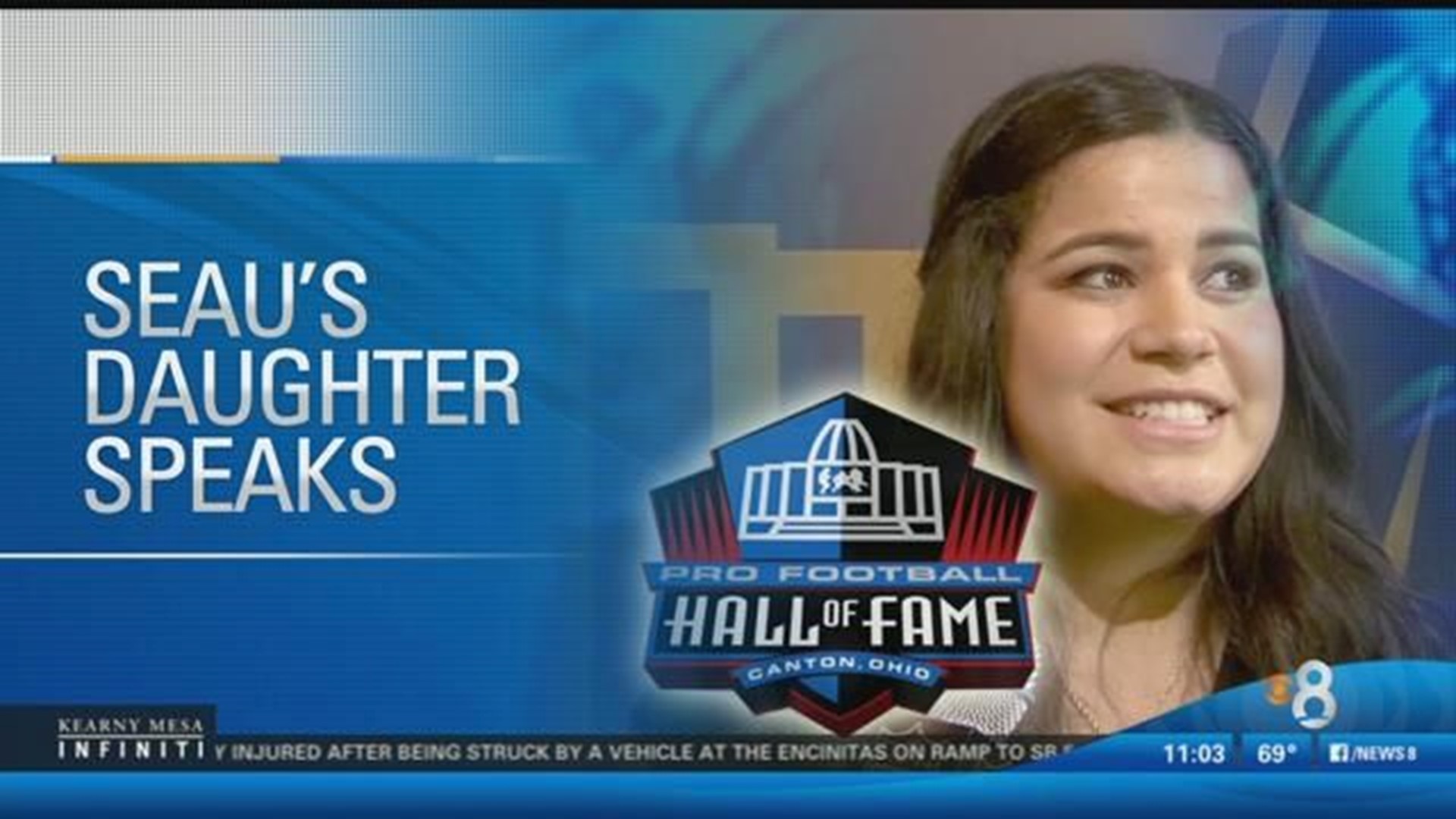 Sydney Seau pays tribute to Hall of Fame father | cbs8.com