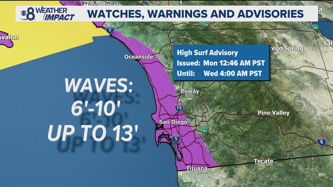 High Surf Advisory for San Diego coastline through Christmas Day | cbs8.com