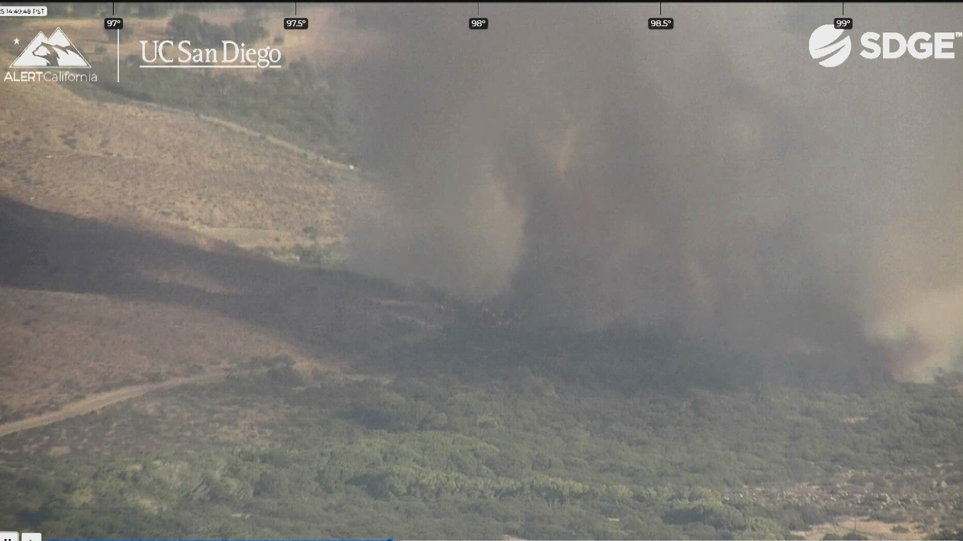 Brush fire, smoke, flames, any evacuations, map in San Diego County ...