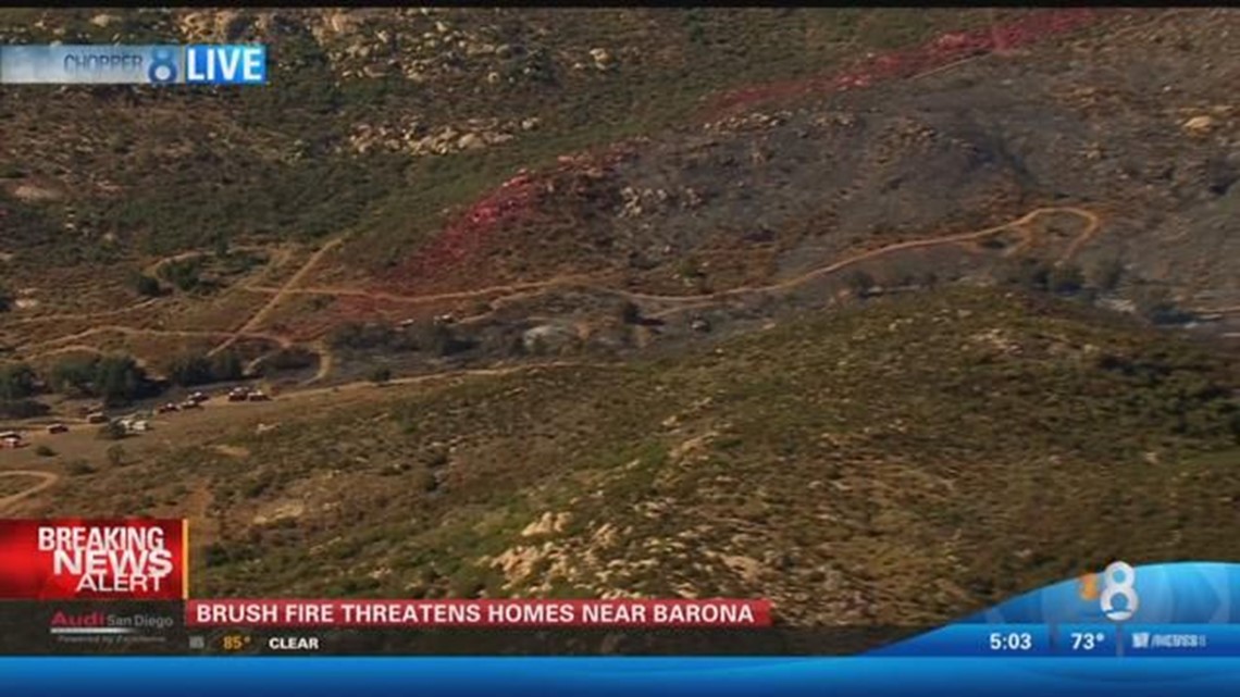 Barona Mesa fire caused by mowing equipment, 90 percent contained ...