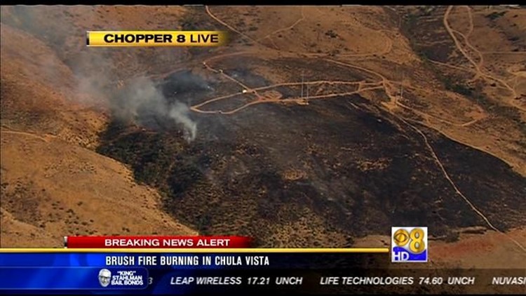 Fire crews knock down 15-acre brush fire in Chula Vista | cbs8.com