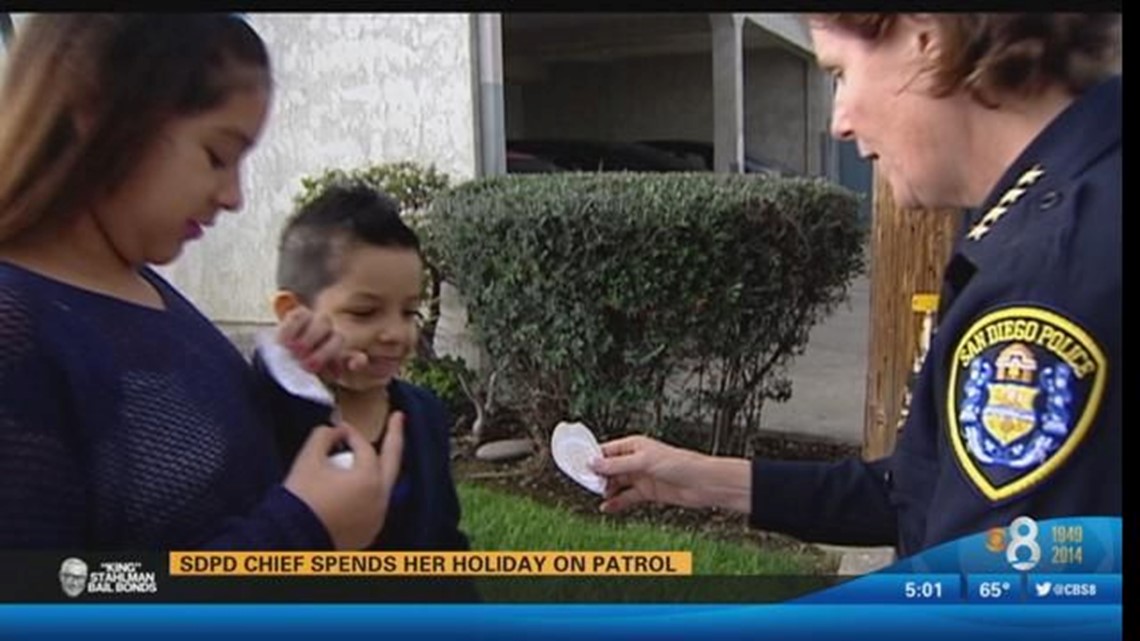 SDPD Chief spends her holiday on patrol | cbs8.com