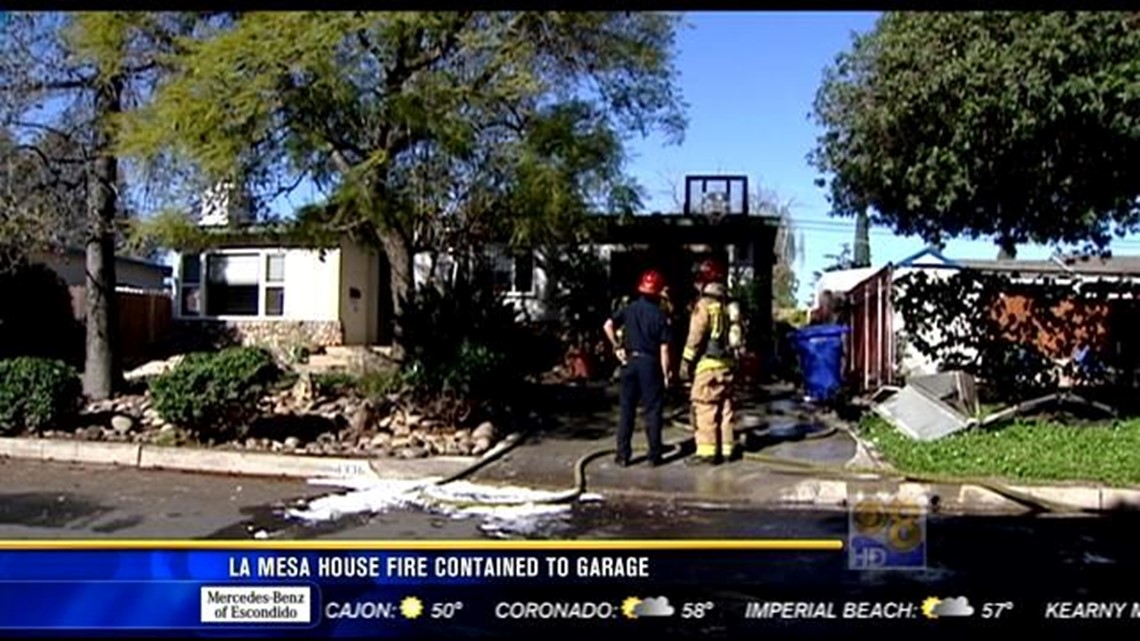 La Mesa house fire contained to garage | cbs8.com