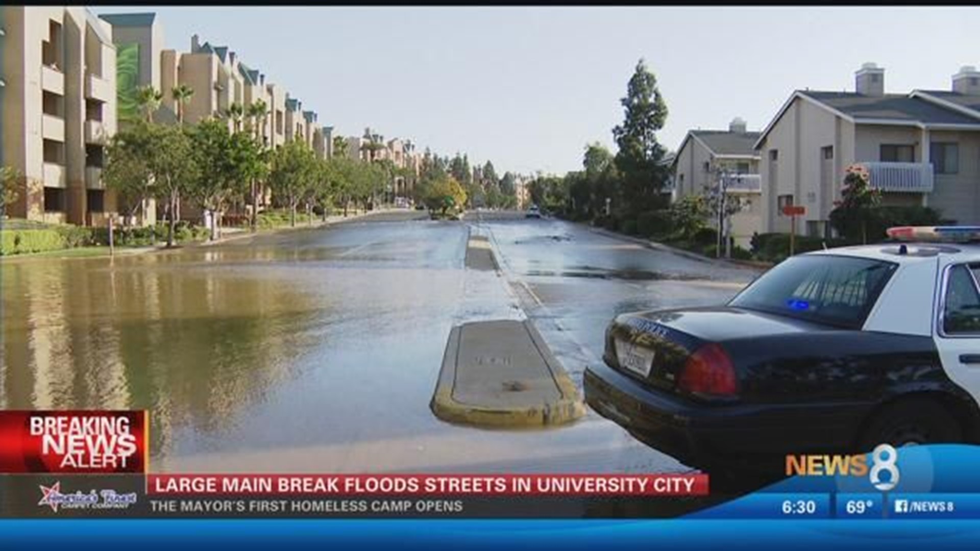 Crews responding to large water main break in University City | cbs8.com