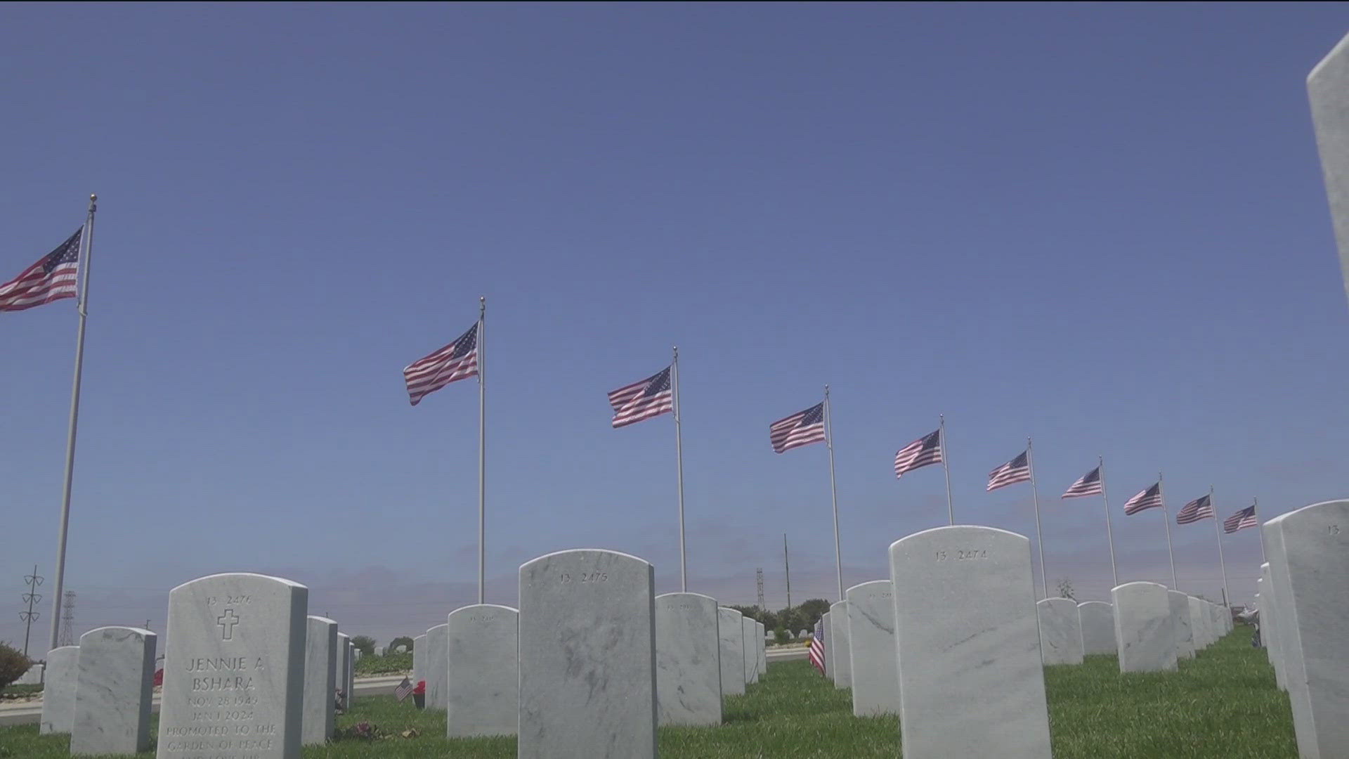 Volunteer repurposes decommissioned flags at Miramar National Cemetery ...