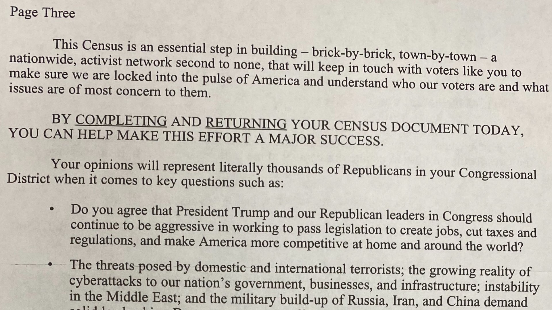 RNC mailer looks like 'imitation census' form | cbs8.com