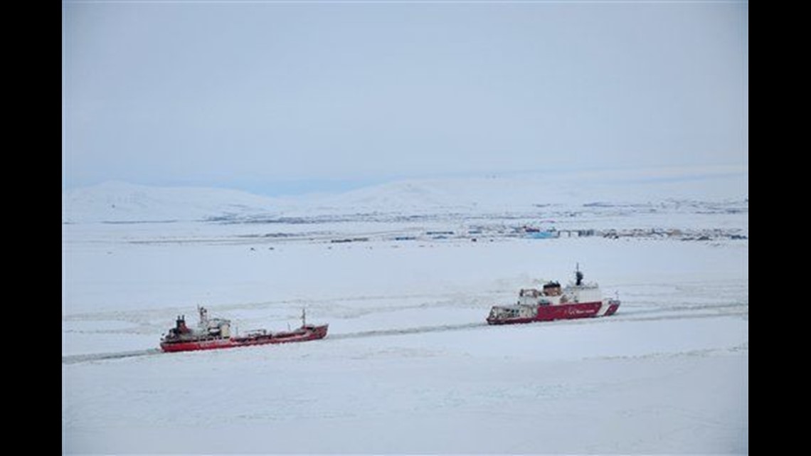 Tanker carrying fuel nears iced-in Alaska town | cbs8.com