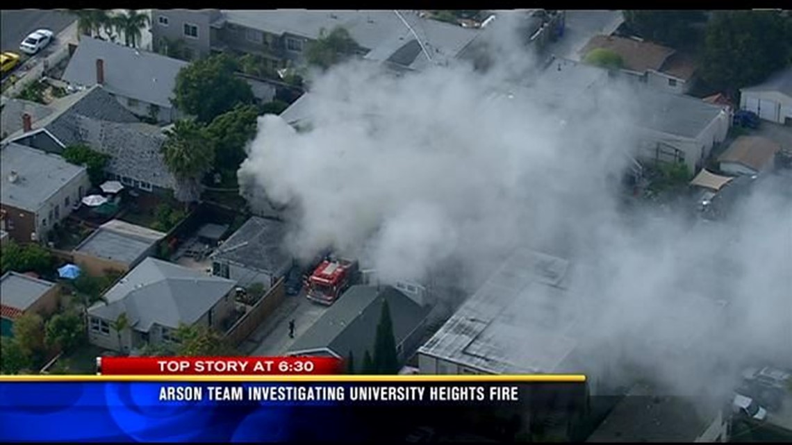 Arson team investigating University Heights fire | cbs8.com
