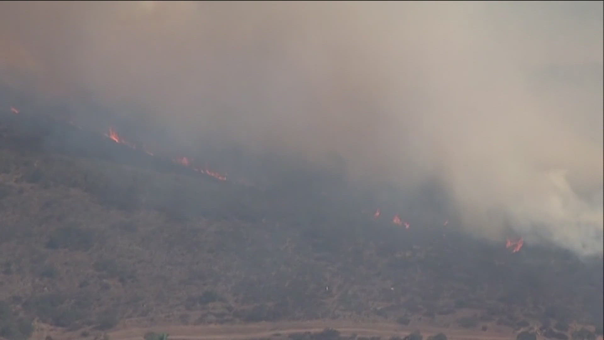 75-acre fire in Spring Valley sparks Friday afternoon | cbs8.com