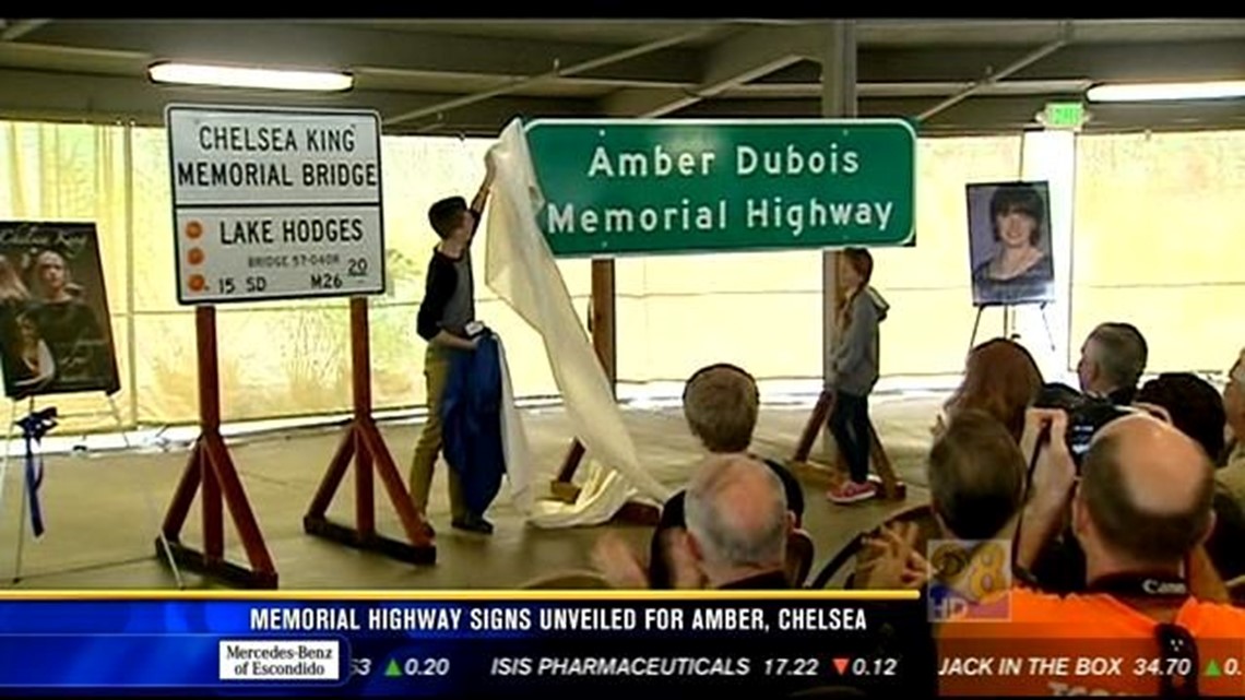Memorial highway signs unveiled for Amber, Chelsea | cbs8.com