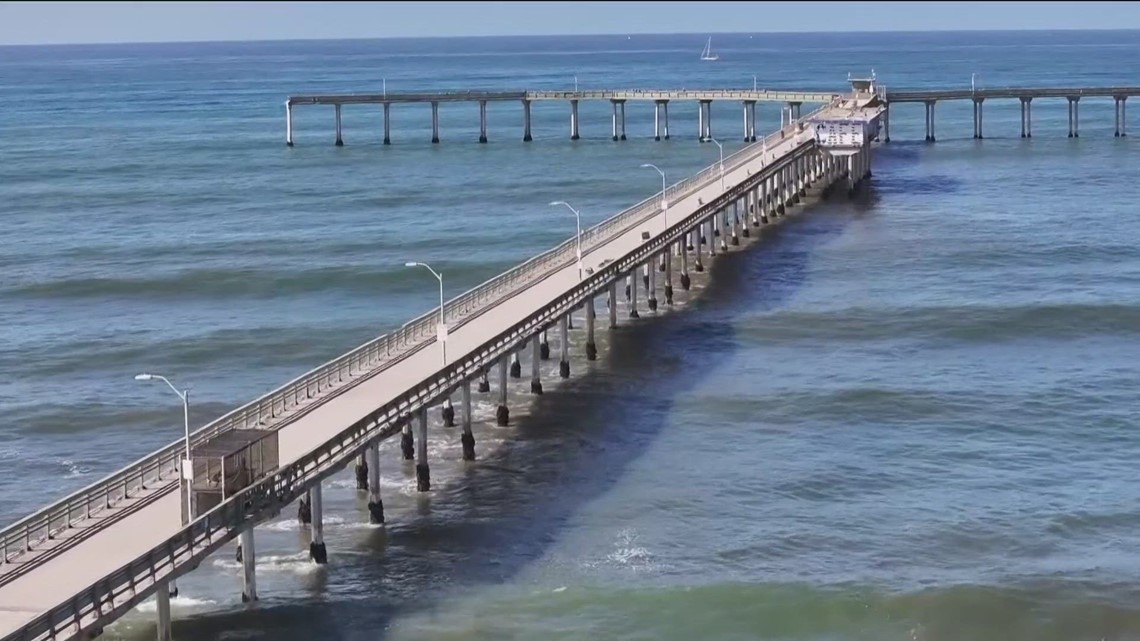 Ocean Beach pier pounded, damaged by huge waves | cbs8.com