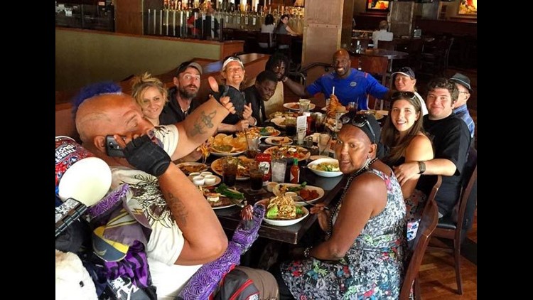 WWE wrestling star treats group of homeless to lunch in downtown San ...