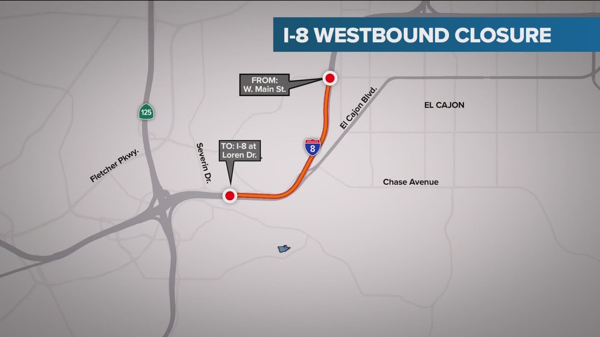 Major I-8 construction starts Friday in El Cajon, closing multiple ...