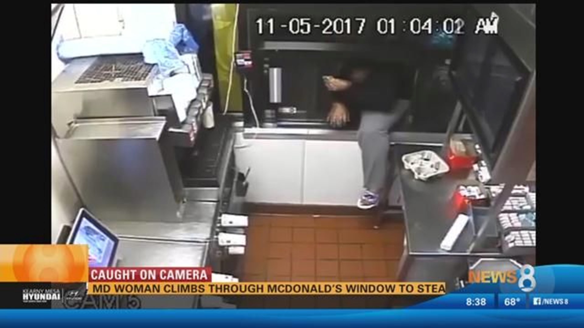 Drive-thru-window becomes squeeze-thru for McDonald's thief | cbs8.com